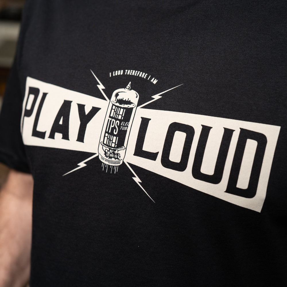Play Loud Banner T-Shirt - Black / Vintage Cream – That Pedal Show Store